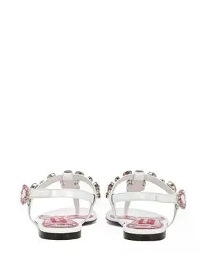 Dolce & Gabbana Majolica Print Crystal Embellished Sandals
