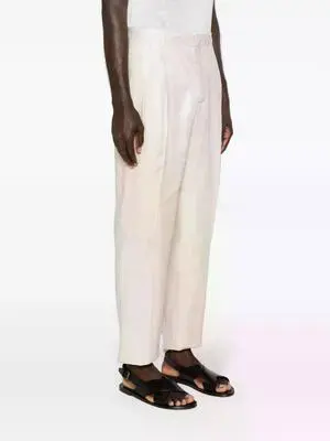 LARDINI Linen-blend Tapered Trousers