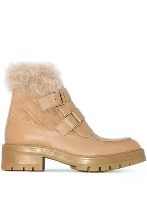 AQUAZZURA Faux-fur Buckle-strap Boots