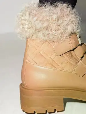 AQUAZZURA Faux-fur Buckle-strap Boots