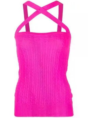 PATOU Cable-knit Halterneck Top