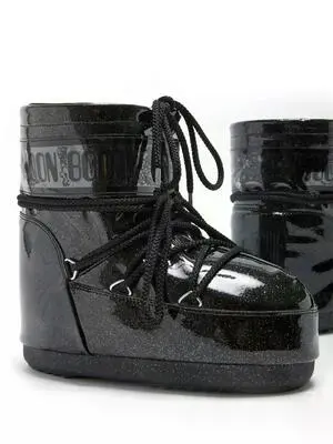 Moon Boot Icon Low Glitter Boots - Black
