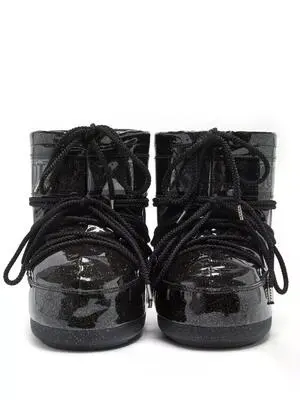 Moon Boot Icon Low Glitter Boots - Black