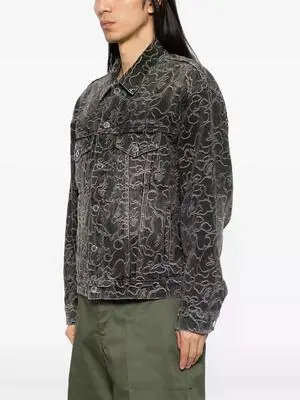 A BATHING APE Logo-embroidered Denim Jacket
