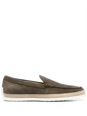 TOD'S Slip-on Leather Loafers - Green