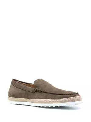 TOD'S Slip-on Leather Loafers - Green