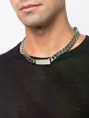 Dsquared2 Chain-link Necklace With Logo Plaque