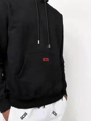 Gcds Logo Drawstring Hoodie - Black