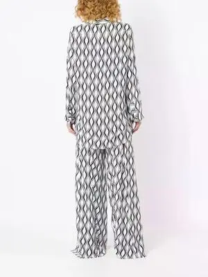 AMIR SLAMA Long Wave-print Shirt