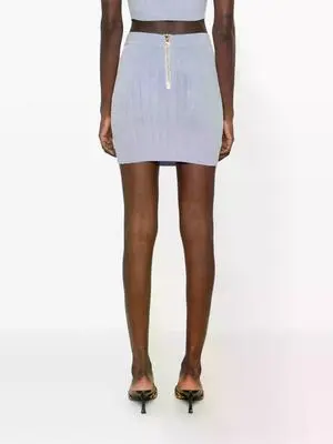 Balmain Coin-button Detailed Mini Skirt - Blue