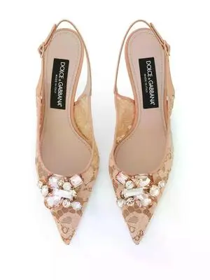 Dolce & Gabbana Rainbow Embellished Slingback Pumps