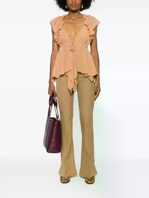 Chloé Ruffled Sleeveless Silk Blouse