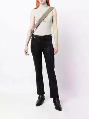 Paige Claudine Coated Flared Jeans - Black