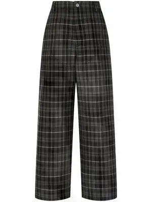 STUDIO TOMBOY Tartan-check Wide-leg Trousers