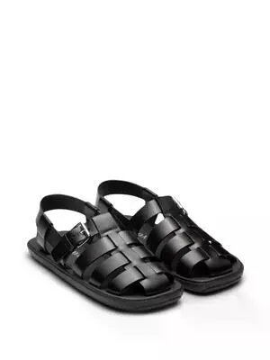 Prada Interwoven Straps Flat Sandals