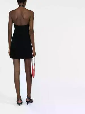 COURREGES Ribbed-knit Halterneck Minidress