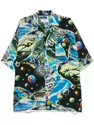 Martine Rose Space Print Hawaiian Shirt - Blue