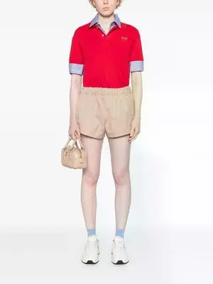 Play Comme Des Garcon Heart-patch Piqué Polo Shirt - Red