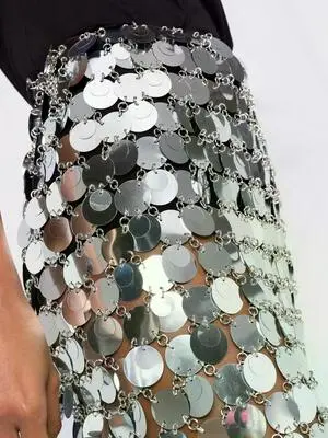 Rabanne Mirror-effect Sequin Midi Skirt