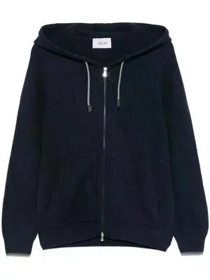 D4.0 Ribbed Knit Hooded Cardigan