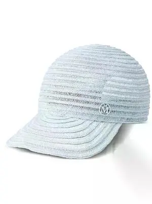 MAISON MICHEL Tiger Straw Baseball Cap - Blue