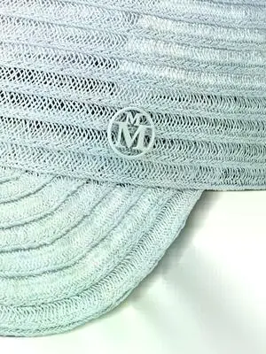 MAISON MICHEL Tiger Straw Baseball Cap - Blue