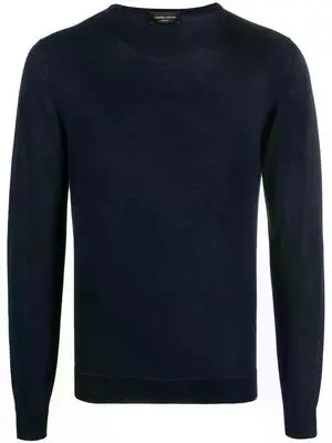 ROBERTO COLLINA Crew-neck Long-sleeve Jumper - Blue