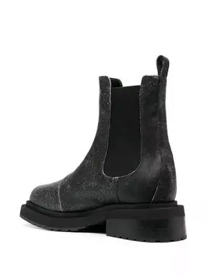 Eckhaus Latta Mike Cracked-effect Leather Boots