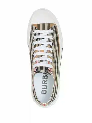 Burberry Check Cotton Low-top Sneakers - Neutrals