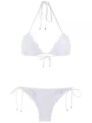 AMIR SLAMA Ripple Effect Bikini Set - White