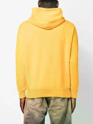 Aries Embroidered-logo Pullover Hoodie - Yellow