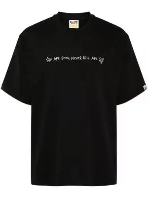 A BATHING APE Hand Drawn Logo T-shirt - Black