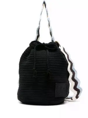 JIL SANDER Zigzag-stripe Knitted Bucket Bag