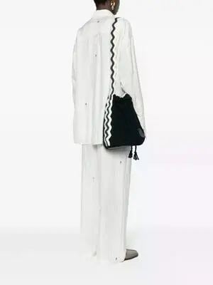 JIL SANDER Zigzag-stripe Knitted Bucket Bag