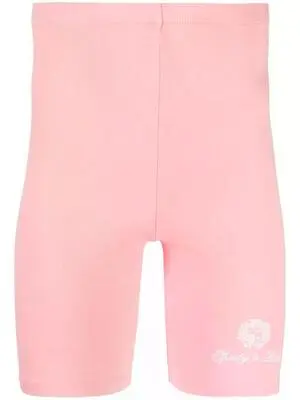 SPORTY & RICH Logo-print Cycling Shorts - Pink