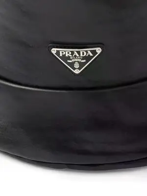 Prada Enamelled-logo Nappa Leather Bucket Hat