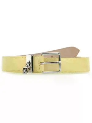 Alexander McQueen Crocodile-effect Leather Belt - Neutrals