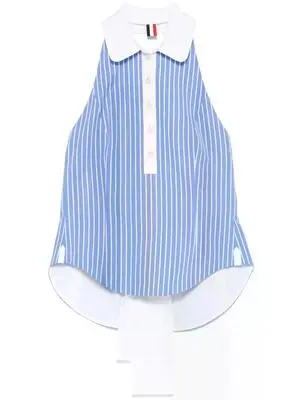 Thom Browne Pinstriped Halter Top - Blue