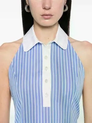 Thom Browne Pinstriped Halter Top - Blue