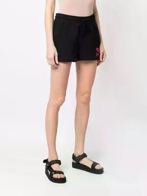 Sonia Rykiel Paris Rouge-print Track Shorts - Black