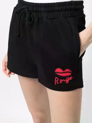 Sonia Rykiel Paris Rouge-print Track Shorts - Black