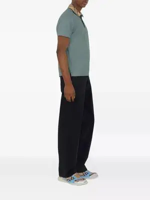 Burberry Checked-collar Polo Shirt - Blue