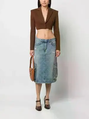 Givenchy Monogram-print Denim Cargo Skirt