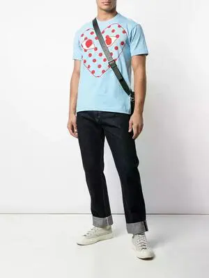 Play Comme Des Garcon Logo Print T-shirt - Blue