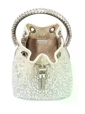 JIMMY CHOO Crystal-embellished Bucket Bag
