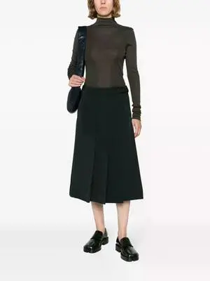 LEMAIRE Pleated Wool Wrap Skirt