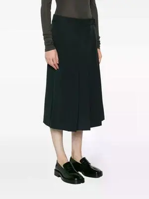 LEMAIRE Pleated Wool Wrap Skirt