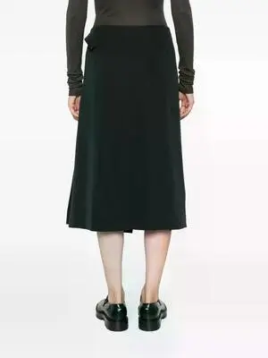 LEMAIRE Pleated Wool Wrap Skirt