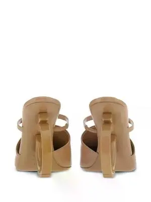 FERRAGAMO Elina 75mm Sculptural Heel Mules