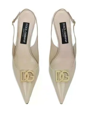 Dolce & Gabbana Logo-plaque Slingback Pumps